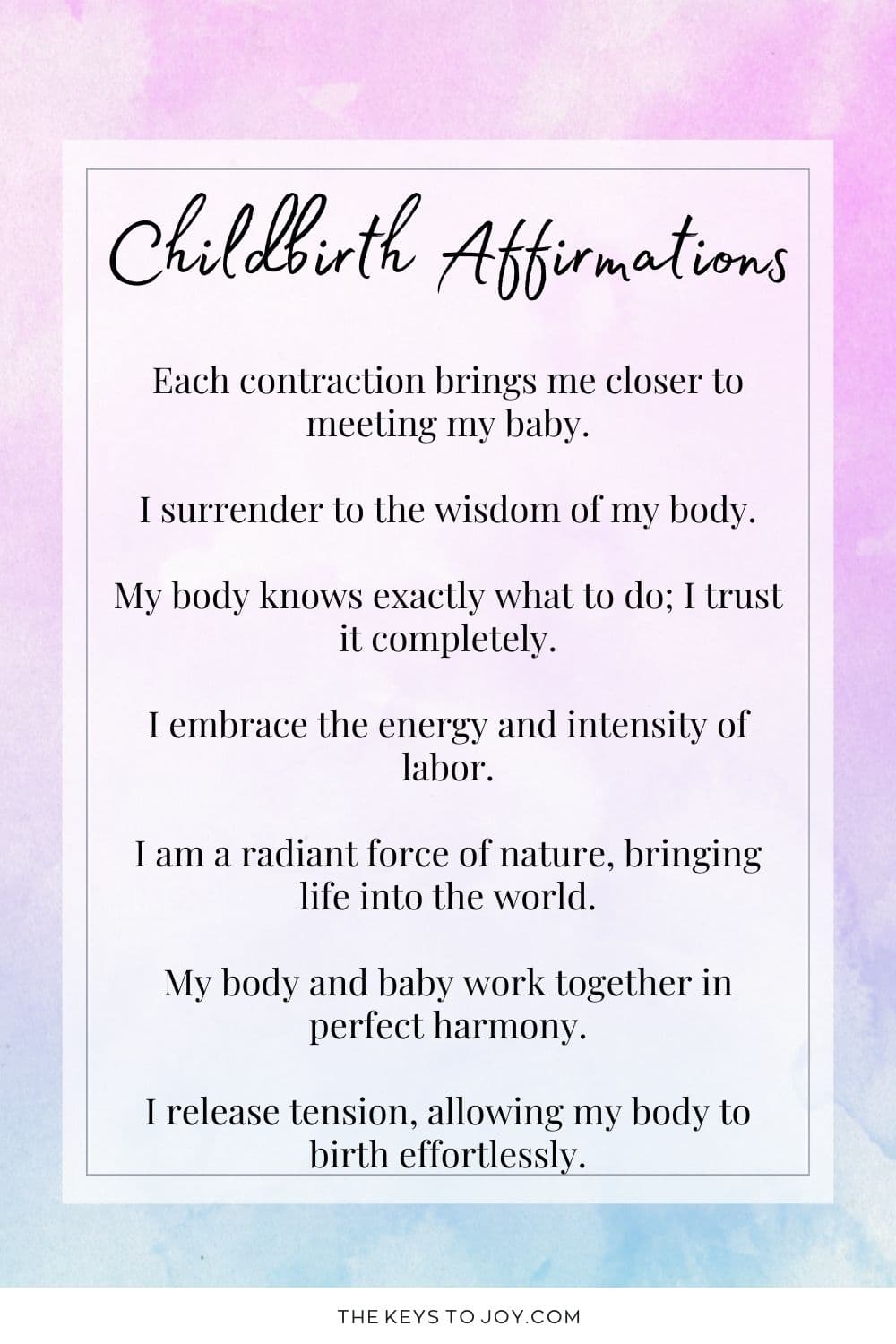 111 Affirmations For a Calm And Positive Childbirth
