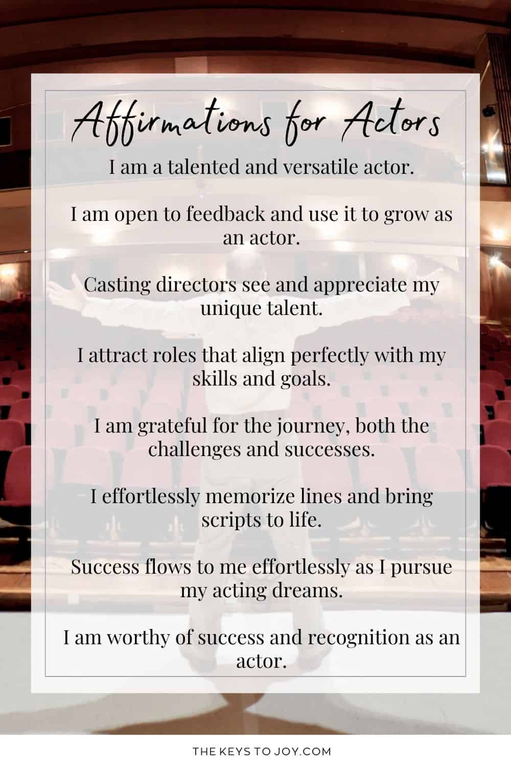 100 Empowering Actor Affirmations for Success & Creativity