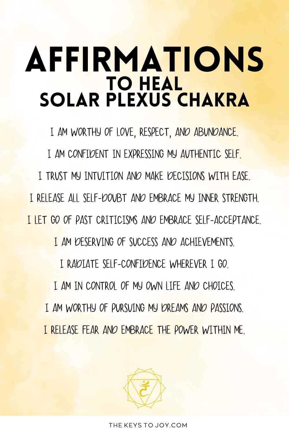 180 Affirmations For Solar Plexus Chakra: Confidence Boost!