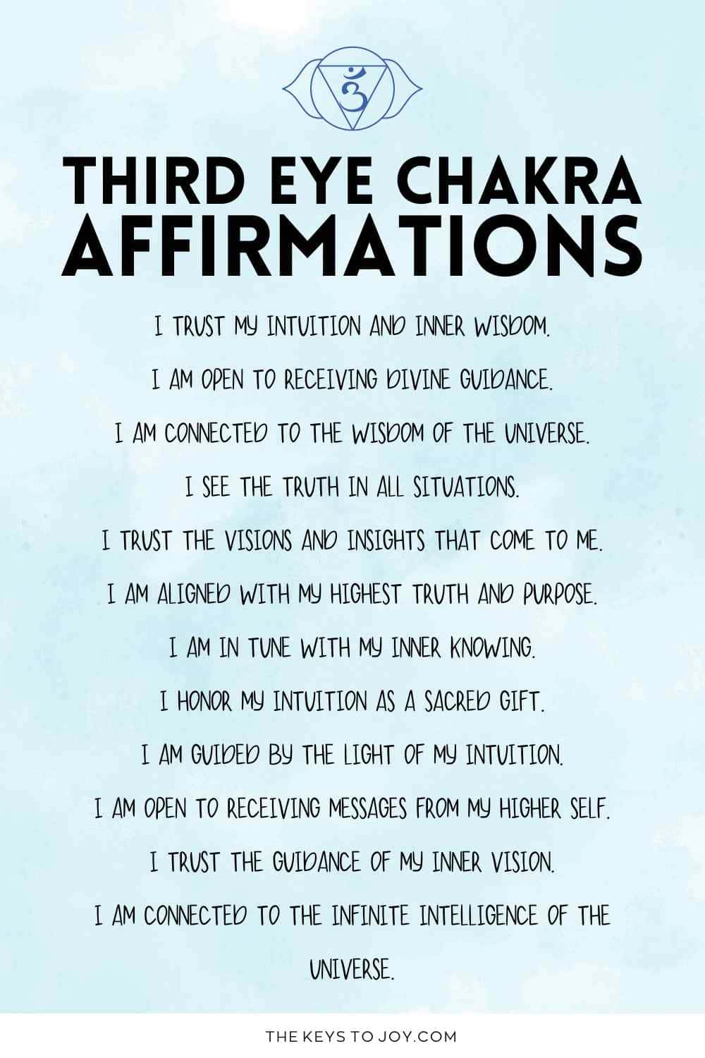 200 Affirmations for Third Eye (Anja) Chakra