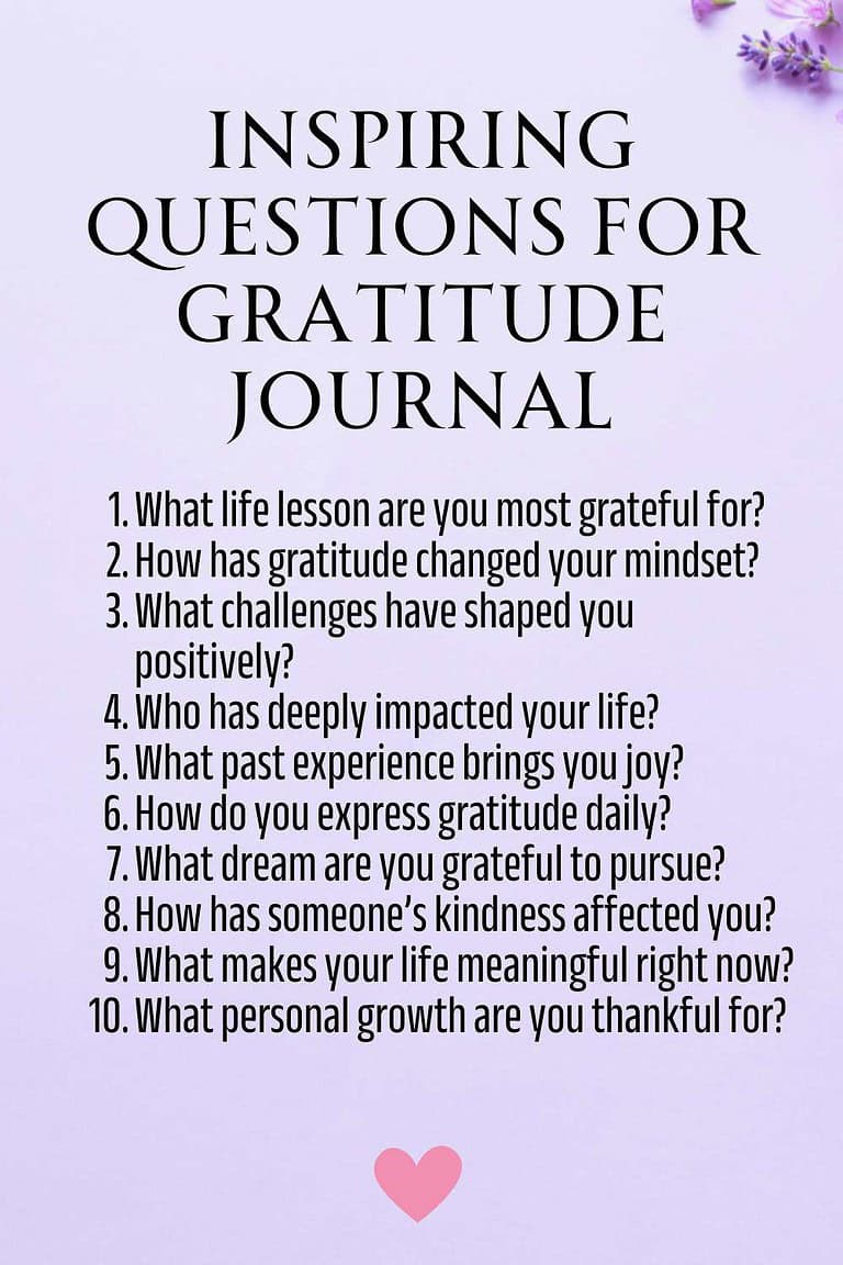 Gratitude Journal Prompts: 30 Day Gratitude Challenge