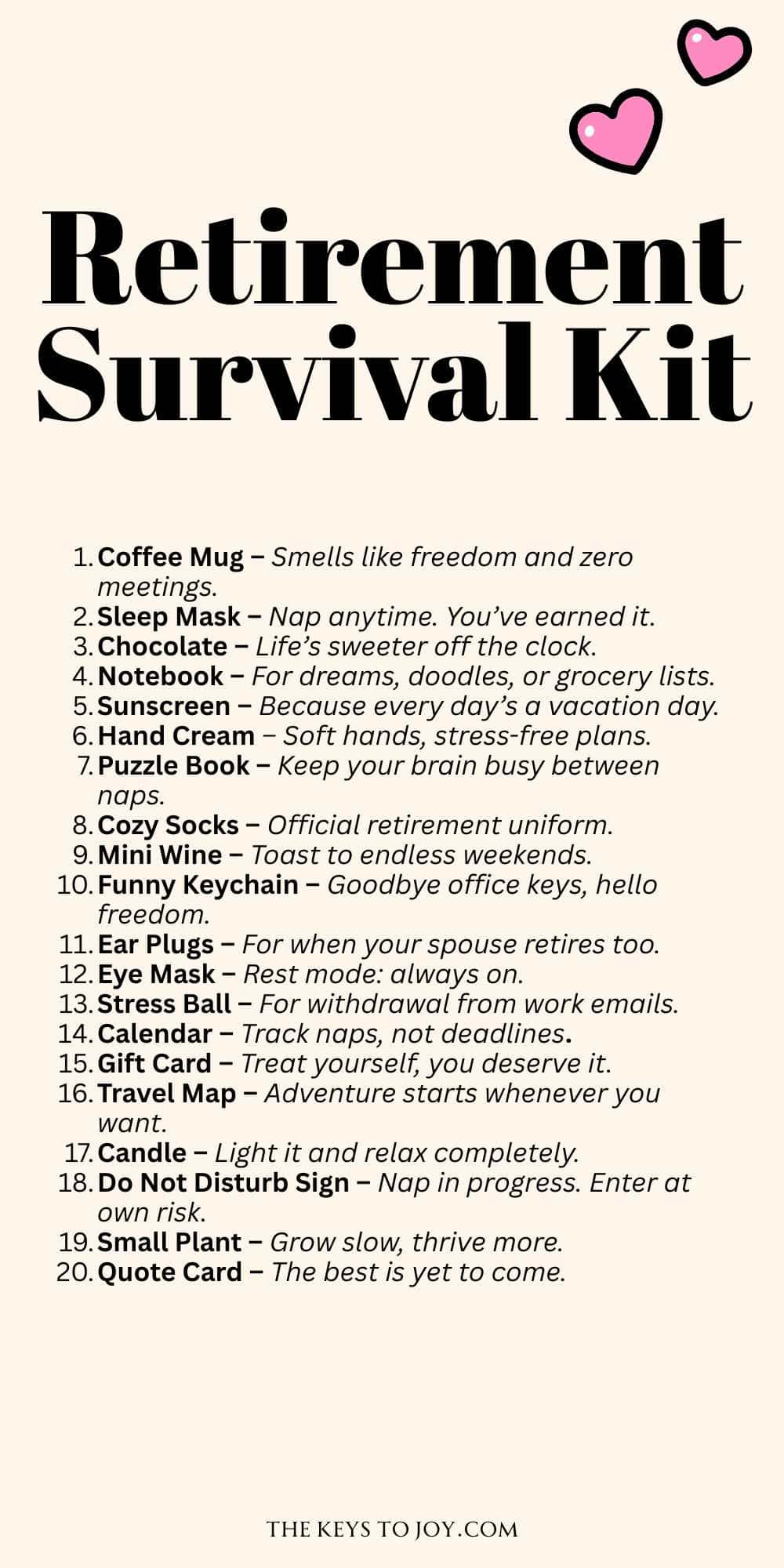 10 Retirement Survival Kit Ideas for Women