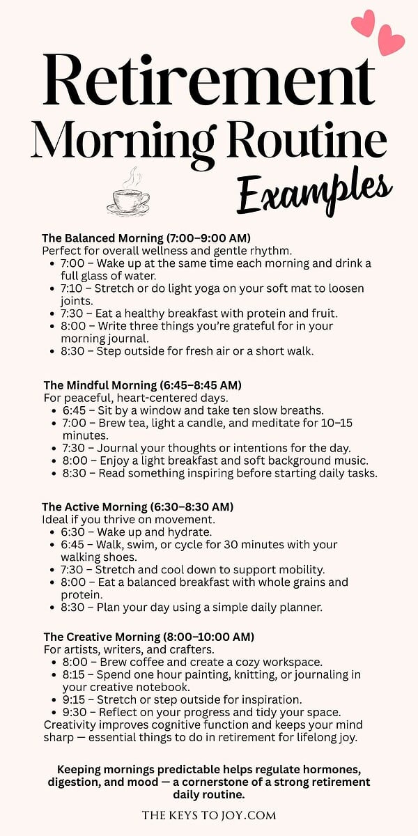 Retirement Morning Routine Ideas You’ll Love to Wake Up To 🌞